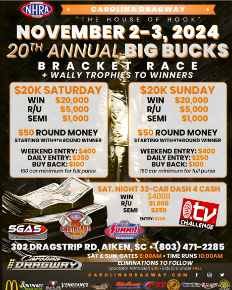 Events for May 2026 – Carolina Dragway "The House of Hook" in Aiken, SC