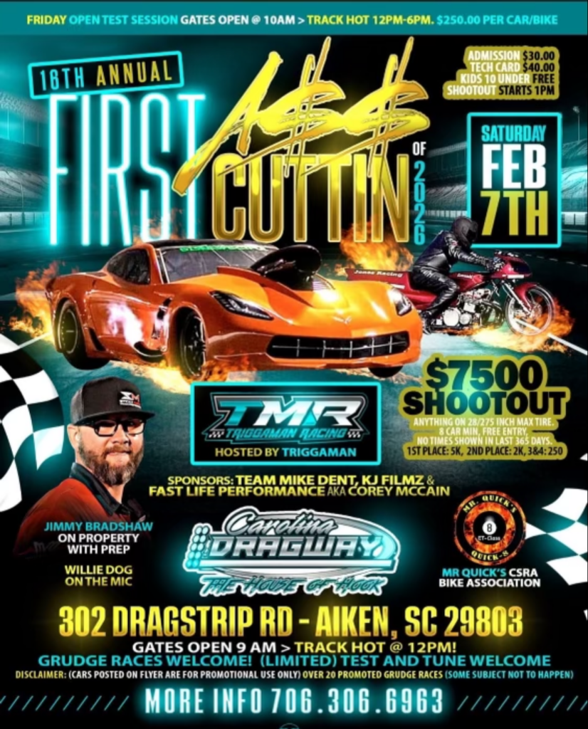 Events for May 2026 – Carolina Dragway "The House of Hook" in Aiken, SC